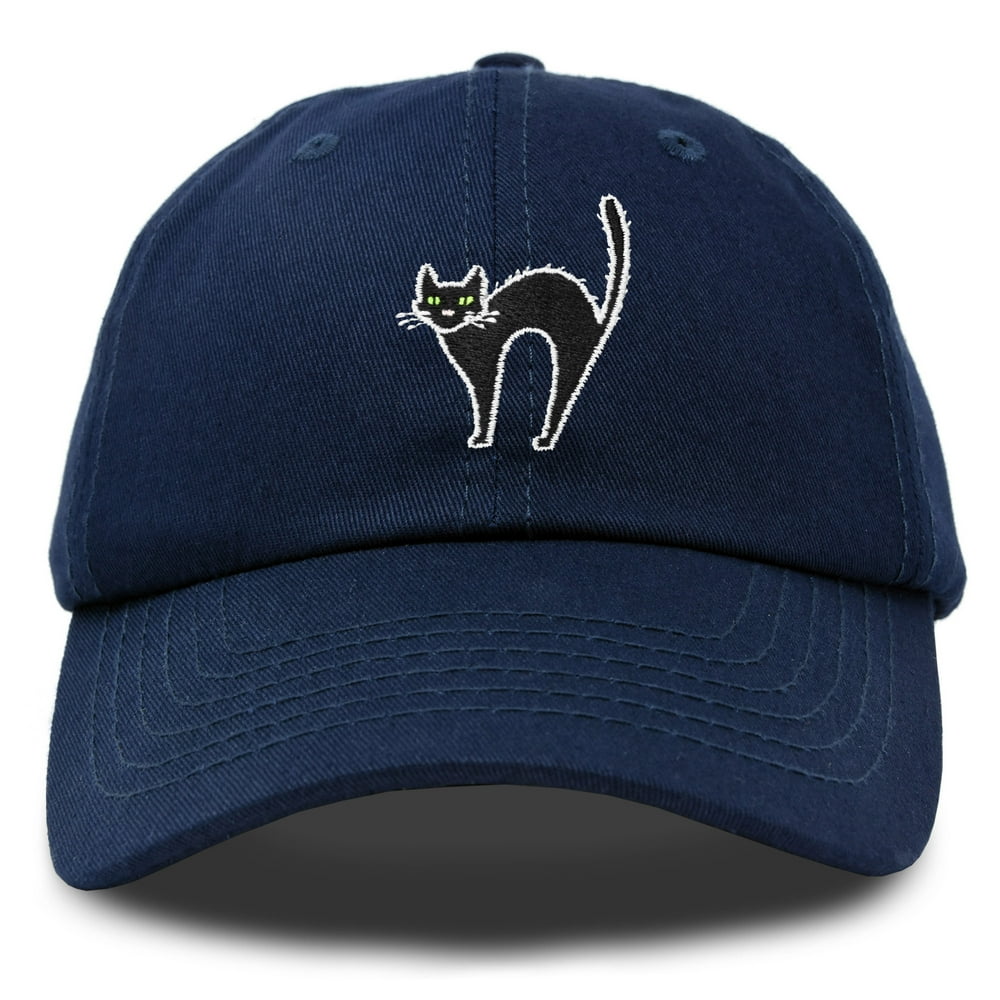 DALIX Black Cat Hat Womens Halloween Baseball Cap in Navy Blue ...
