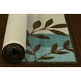 Mainstays Traditional Leaf Block Blue Brown Print Indoor Accent Rug, 1 ...