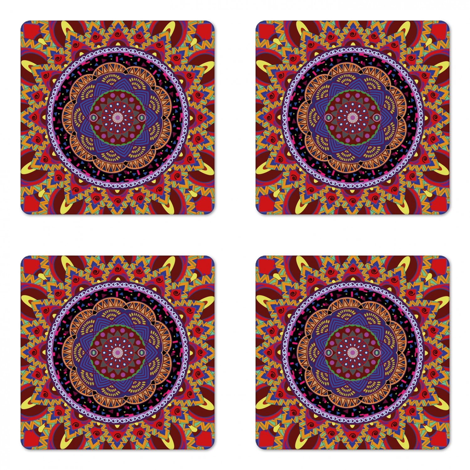 Mandala Coaster Set of 4, Vintage Style Wedding Invitation Card with ...