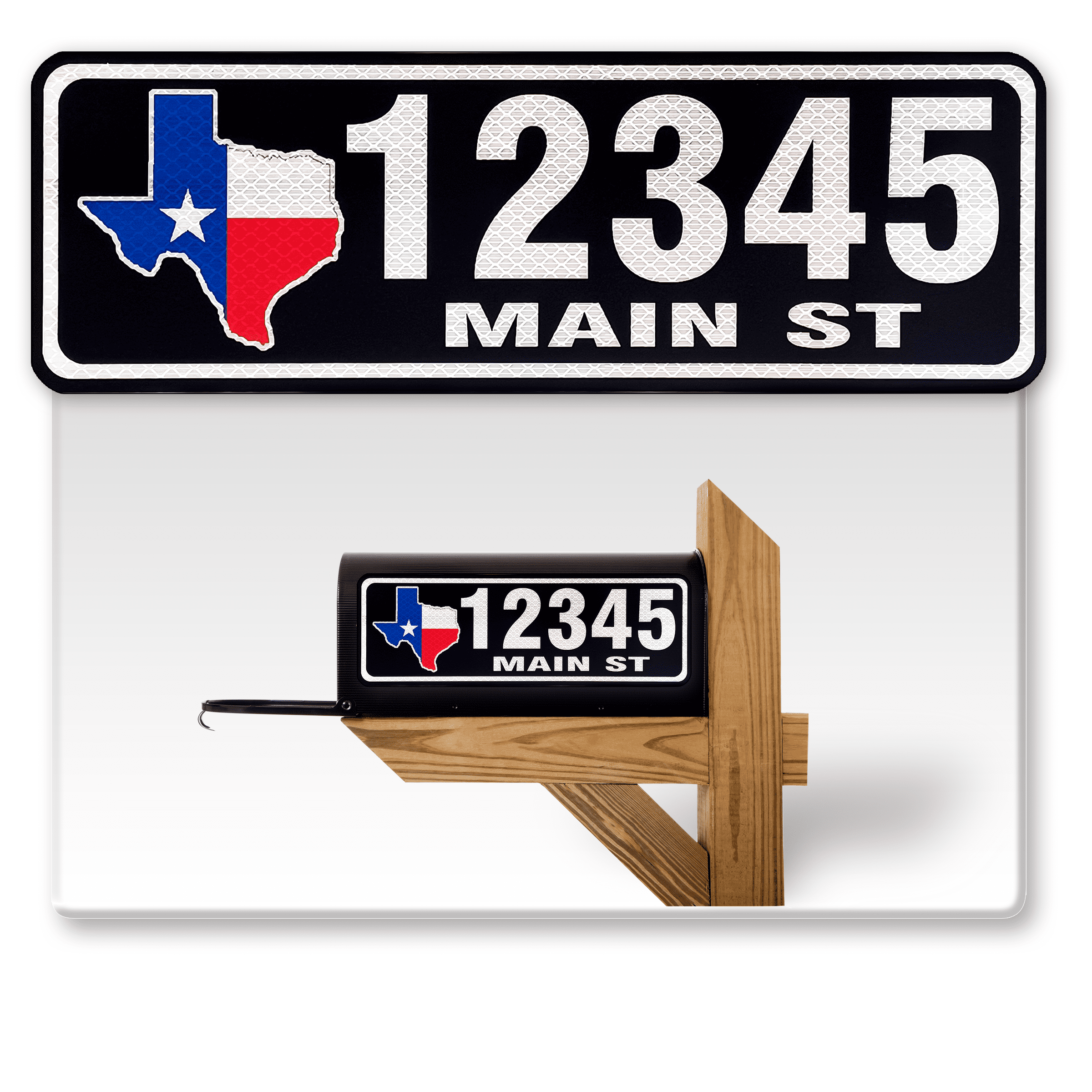 911 Customized Horizontal Mailbox Address Numbers Sticker Outdoor ...