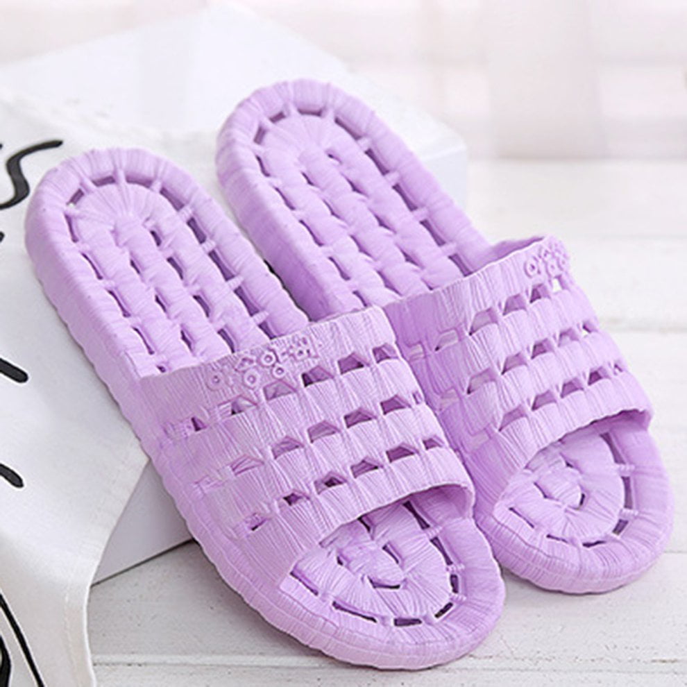 Bathroom Slippers Slip Bath Hollow Leaking Home Couple Indoor Pvc Men ...