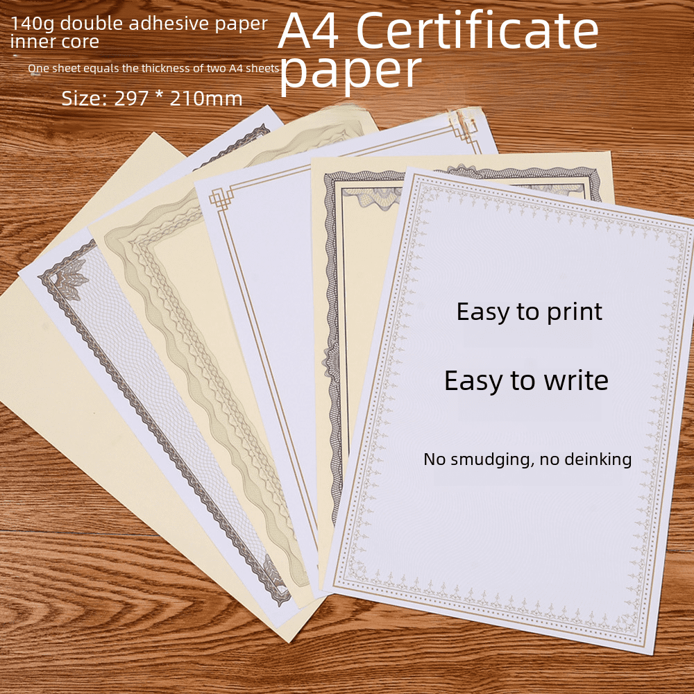 Certificado de honor sin palabras en blanco A4 Certificado de grosor interno del papel Papel con ...