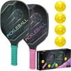 Eccomum Outdoor Portable Pickleball Rackets Set with 2 Rackets, 4 Balls ...