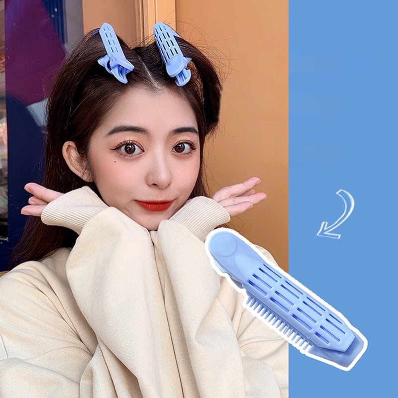 Racing Butterfly 4Pcs Natural Fluffy Hair Clip Curly Plastic Self Grip ...