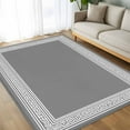 Gray Geometric 6x9 Area Rugs, White Greek Key Design Abstract Modern ...