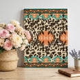 Aztec Style Canvas Wall Art for Living Room, Brown Southwestern Leopard ...