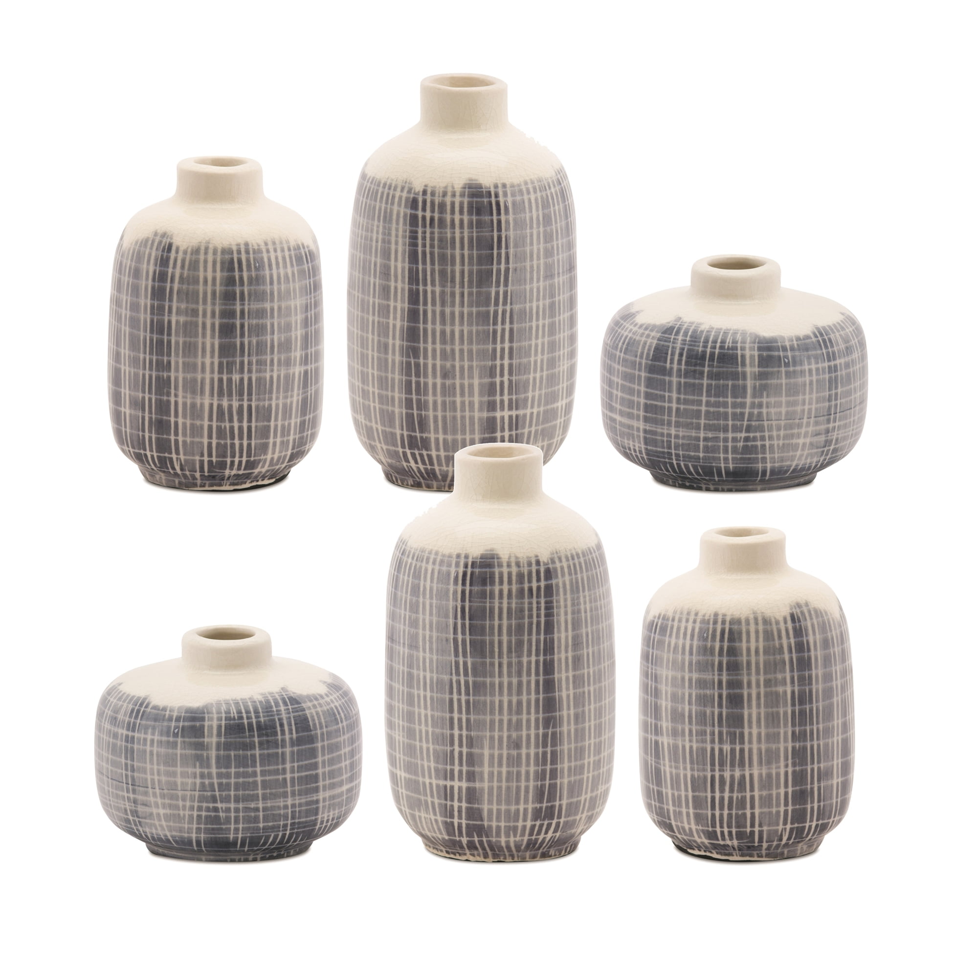 Melrose Mini Vase (Set of 6) 3.5"H, 5.25"H, 6.25"H Terra Cotta ...