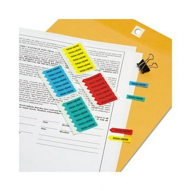 Post-it Message Flags, "Notarize", Yellow, 1 in. Wide, 50/Dispenser, 2 ...