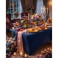 3 Pack Navy Blue 8Ft Rectangle Stretch Spandex Fitted Tablecloth Cover ...