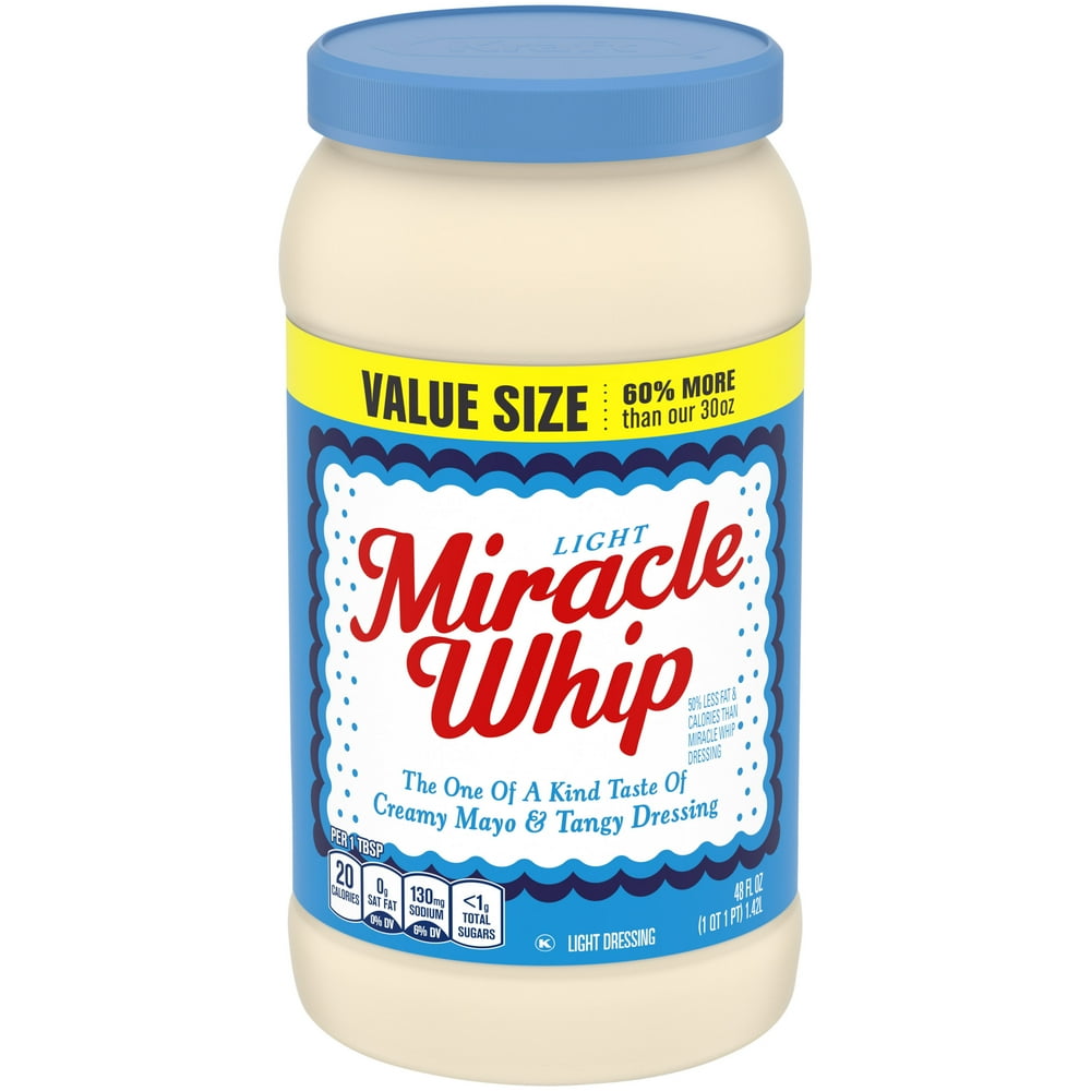 Miracle Whip Light Dressing Value Size, 48 fl oz Jar - Walmart.com ...