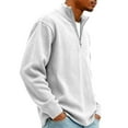 Domuza Corduroy Sweatshirt for Men Casual Stand Collar 1/4 Zip Up ...