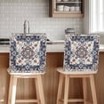 Boho Navy Blue Red Chair Back Covers, Southwestern Geometric Vintage ...