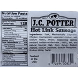 J.C. Potter Hot Links Pork and Beef Sausage, 17 count, 54 oz, Plastic ...