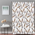 Bathroom Shower Curtain Vintage Baseball Sport Cartoon Waterproof ...