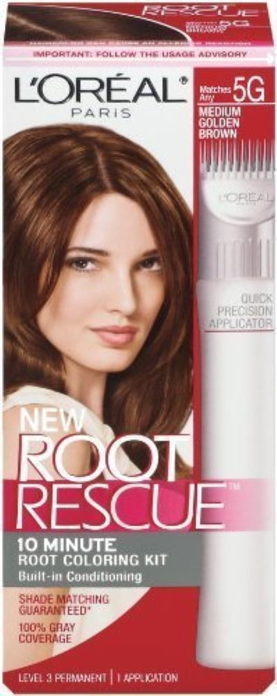 L'Oreal Root Rescue 10 Minute Root Coloring Kit, 5G Medium Golden Brown ...