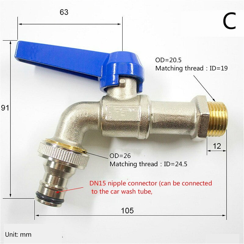 Outdoor antifreeze tap DN15 DN20 brass faucet water tap for car washer ...