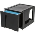 Iris Letter Size Stacking File Storage Drawer Black Set Of 2