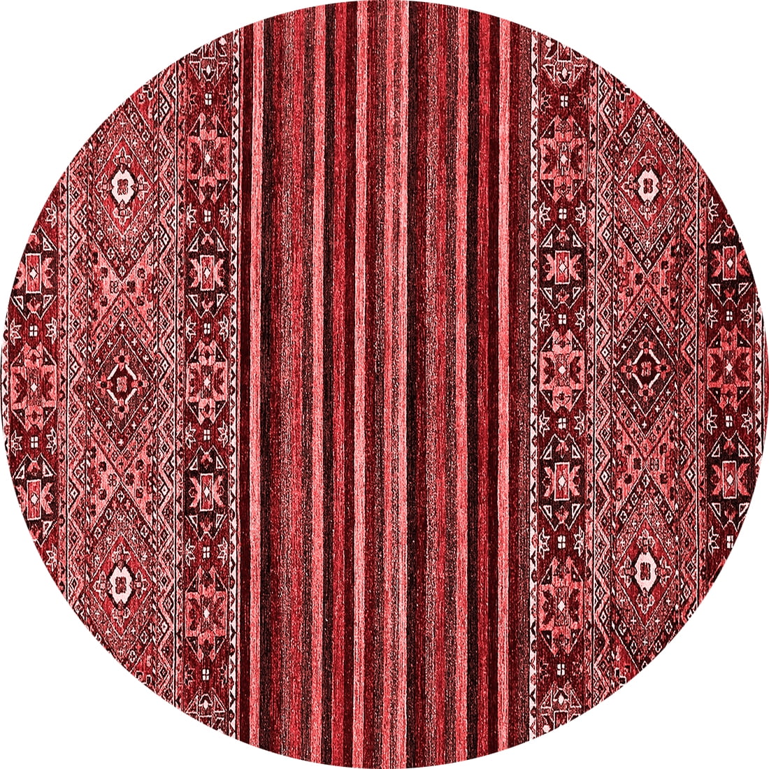 Ahgly Company Indoor Round Southwestern Red Country Area Rugs, 8' Round ...