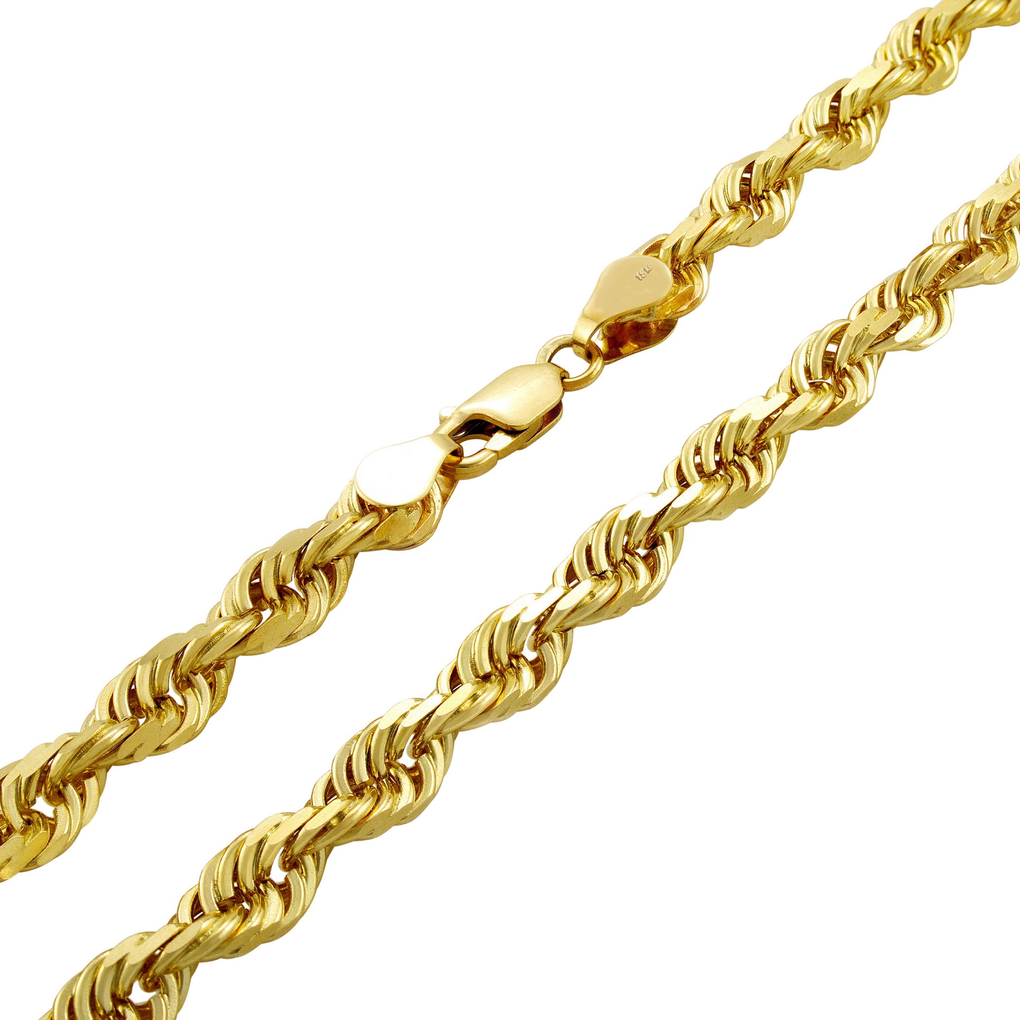 Nuragold 18k Yellow Gold 6mm Solid Rope Chain Diamond Cut Pendant ... Nuragold 18k Yellow Gold 6mm Solid Rope Chain Diamond Cut Pendant ...