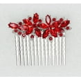 Faship Gorgeous Red Rhinestone Crystal Floral Hair Comb - Walmart.com