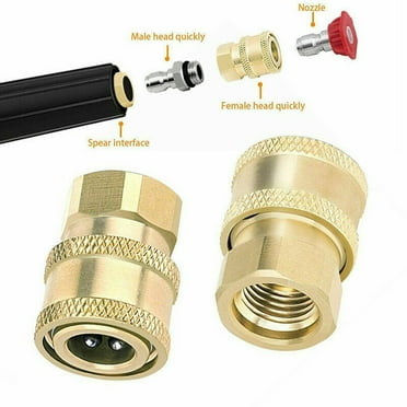 Unique Bargains Pressure Washer Connector Fitting G1/2" to G3/8" Male Adapter Brass Hose ...
