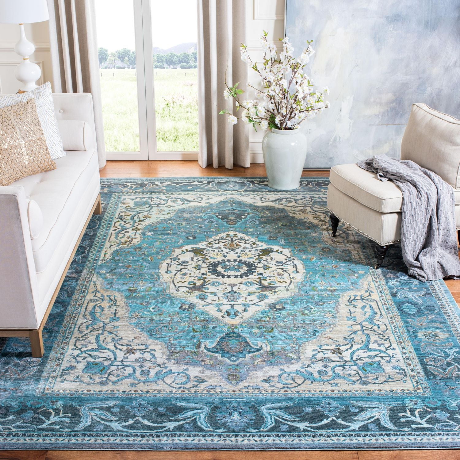 Click here for Safavieh Luxor Amadine Floral Bordered Area Rug 8... prices