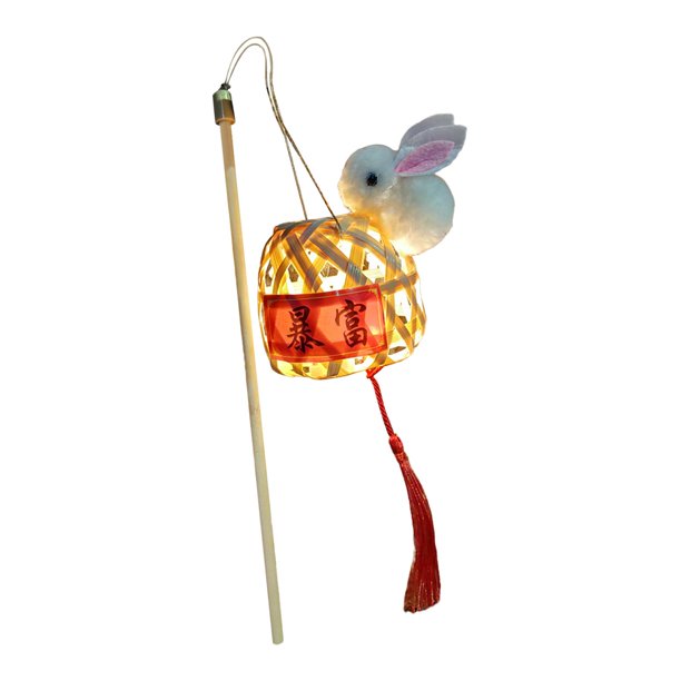 Handheld Rabbit Lantern Light Bamboo Frame Lamp Handmade Crafts for ...
