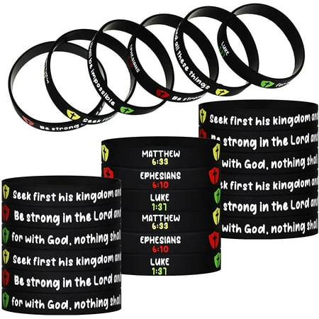 FanShow Religious Rubber Bracelets Bible Verses Silicone Bracelet ...