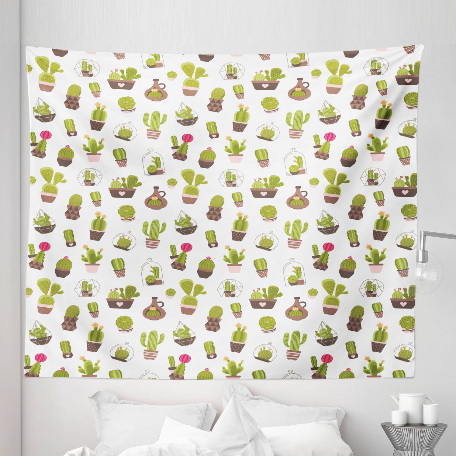 Cactus Tapestry, Home and Garden Cactus Plants with Flowers Spiny ...