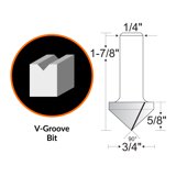 WEN 3/4 in. V-Groove Carbide-Tipped Router Bit with 1/4 in. Shank ...