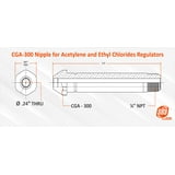 SÜA - CGA-300 Nipple for Acetylene and Ethyl Chlorides Regulators ...