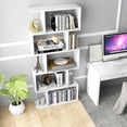 5 Tier Geometric Bookcase, S Shaped Bookshelf, Modern Decorative ...