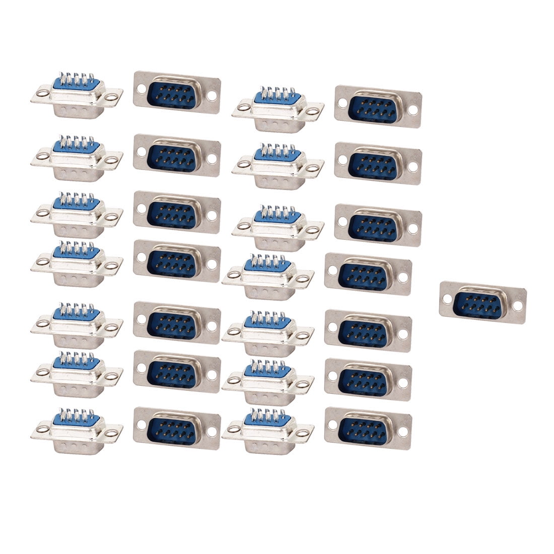 25 Pcs D-SUB DB9 Male Dual Rows 9 Pin Adapter PCB Mount Soldering ...