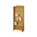 RealRooms Chester Tall Wood Bookshelf, Curved Brazilian Pine, 5 Shelf ...