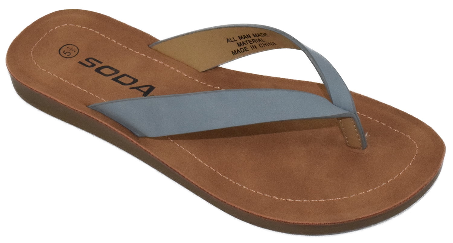 Soda Shoes Women Flip Flops Basic Plain Slippers Thongs Sandals Strap ...