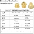 1/2" Male to 3/8" Male Adapter – Brass Pipe Reducer for Kitchen ...