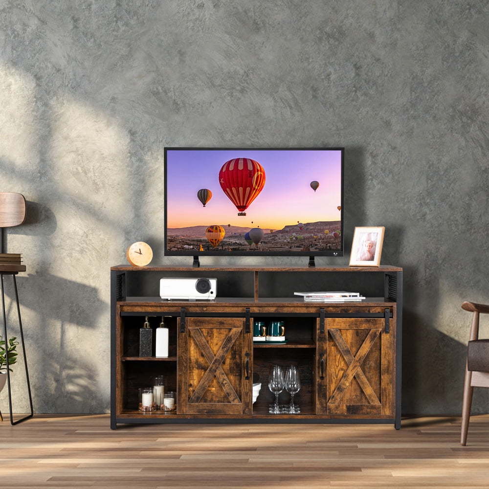 FCH Double Barn Door TV Cabinet with Sliding Rail - Nepal | Ubuy