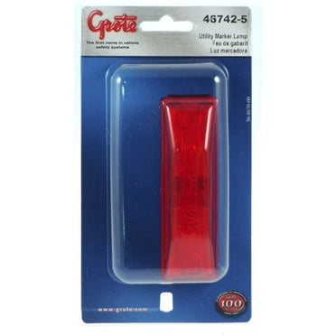 Grote 45252-5 Red Thin-Line Single-Bulb Clearance Marker Light ...