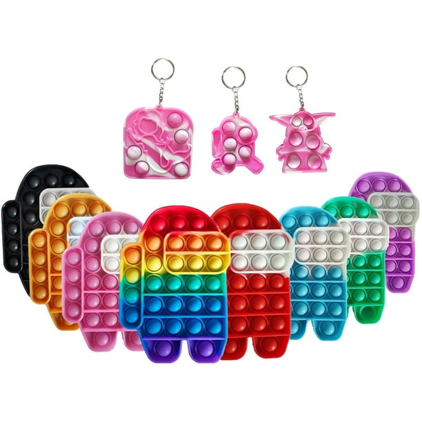 11 Packs (Black,Rainbow,Cyan,Pink,Orange,red,Purple) Rainbow Pop Fidget ...