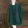 BODOAO Women's Linen Blouses With Elbow Sleeve Soft Breathable ...