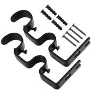 Nancy Heavy Duty Double Curtain Rod Bracket, Black, 2-Pack - Walmart.com