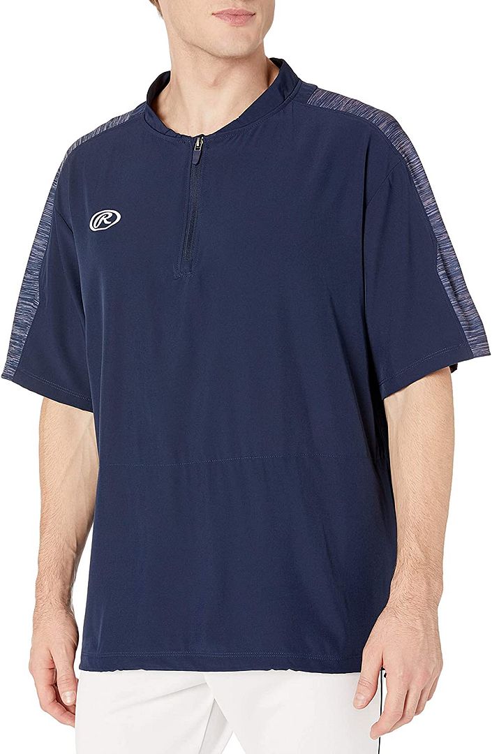 Rawlings Launch Short Sleeve Adult Cage Batting Practice Jacket, Navy ...