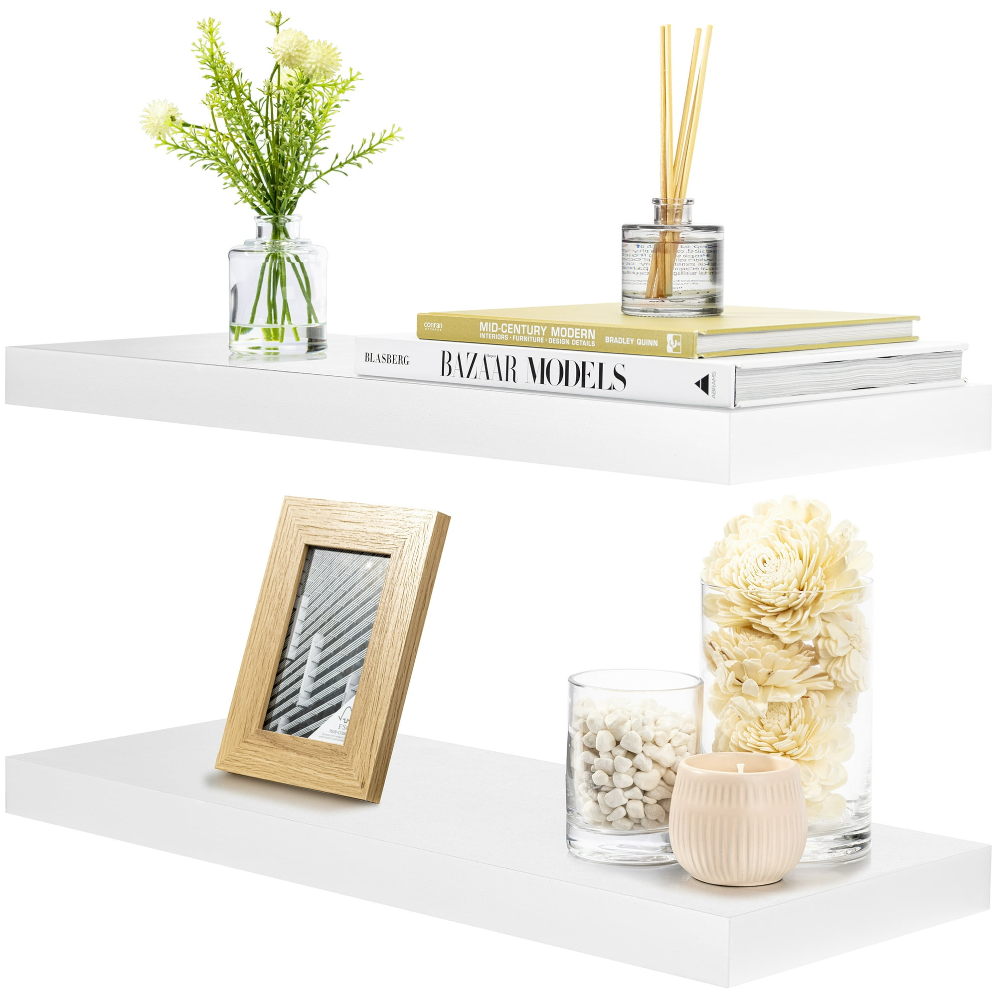 Click here for Sorbus 2 Pack Wood Floating Shelves - Modern And T... prices