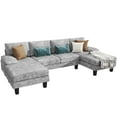 Homall Modern U-Shape 6 Seat Sectional Sofa, Chenille Fabric Modular ...