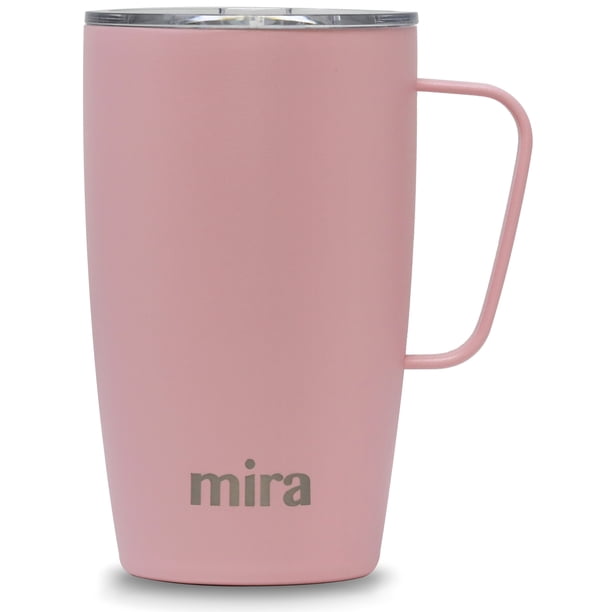 MIRA 18oz Coffee Mug with Handle & Lid, Stainless Steel Vacuum ...