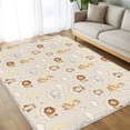 Cartoon Theme Washable Area Rug 8x10 Giraffe Elephant Lion Owl Moon ...