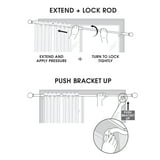 Smart Rods Twist and Lock No Drill Adjustable Tension Single Curtain ...