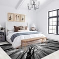 3D Forest Area Rugs, Black White Tree Canopy Carpet, Washable Non Slip ...