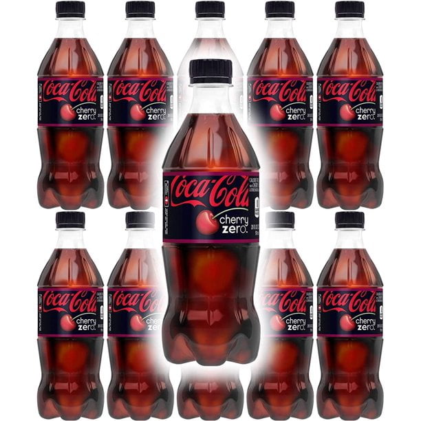 Coke Zero Cherry Flavor, 20 Oz Bottle (Pack of 10, Total of 200 Fl Oz ...