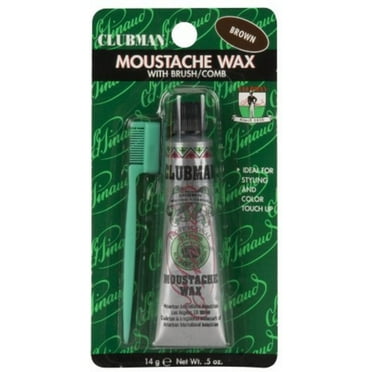 Clubman Greaseless Moustache Wax with Brush, for Styling and Color ...
